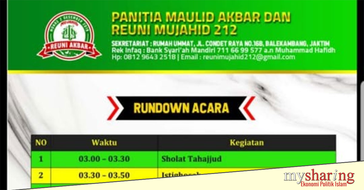 Ini Jadwal Acara Reuni 212 yang Benar - MySharing